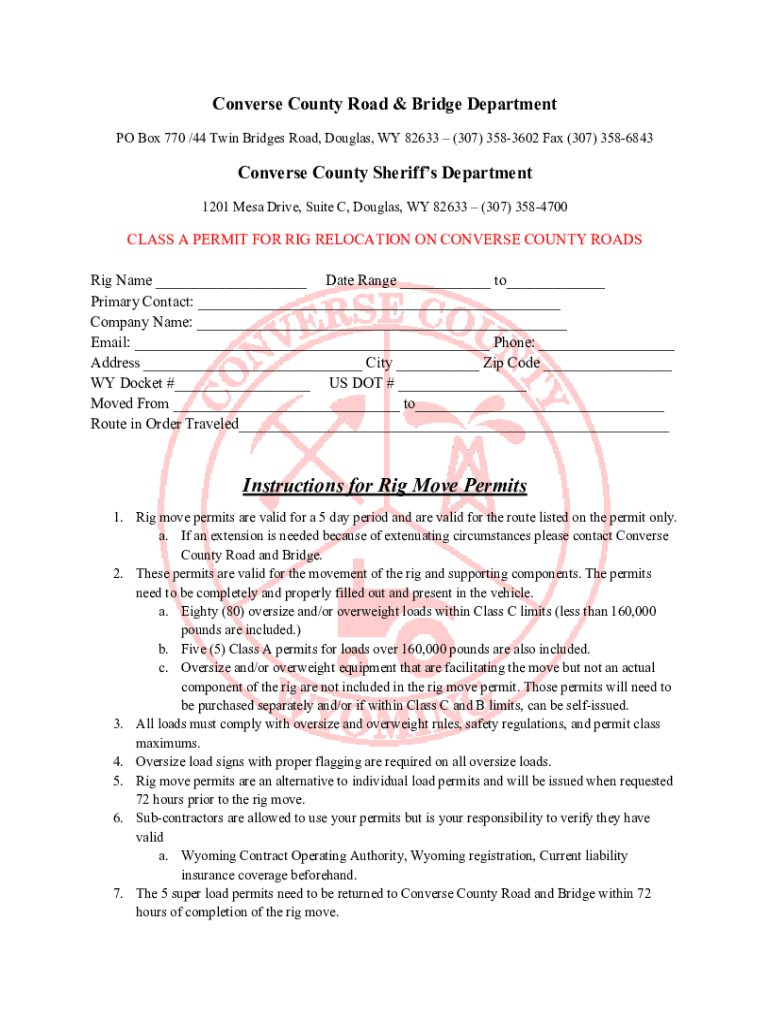 Fillable Online Instructions for Rig Move Permits Fax Email Print ...
