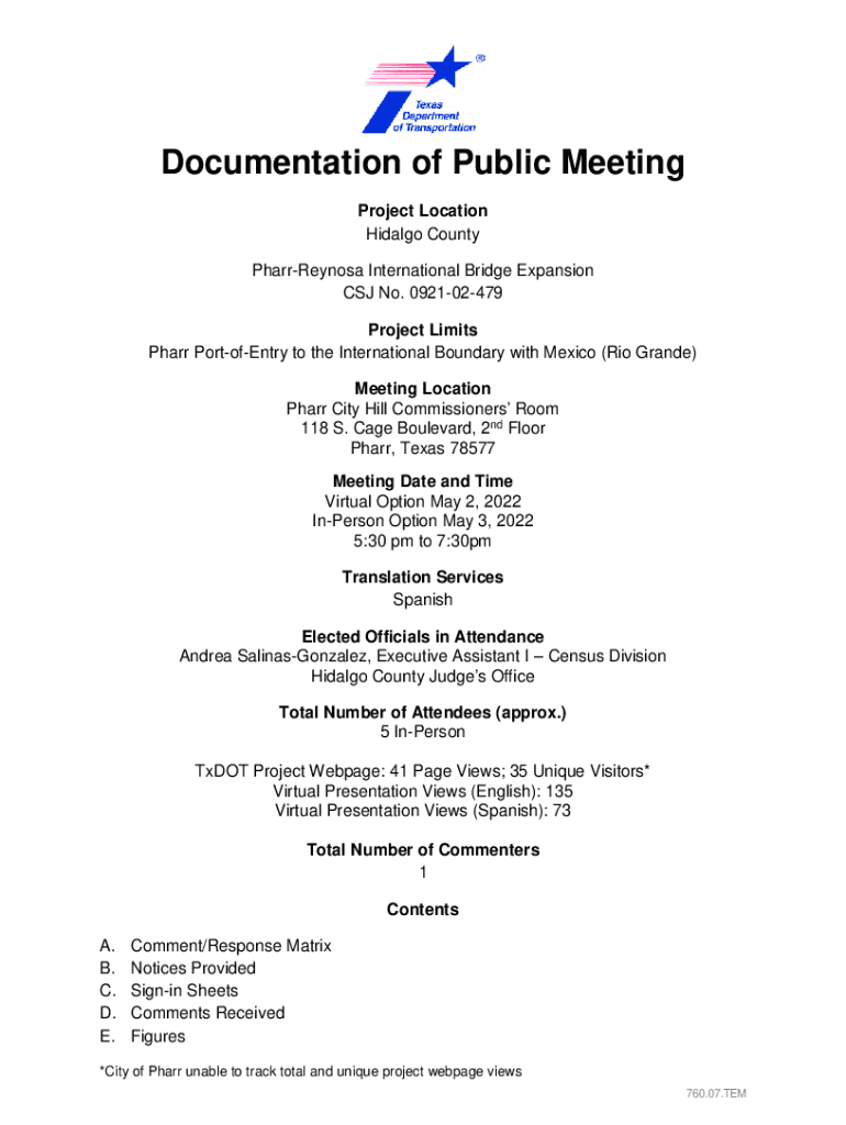 Fillable Online Snapshot - Hidalgo County International Bridge ...