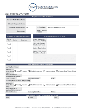 Fillable Online 2021 INTENT TO APPLY FORM Fax Email Print - pdfFiller