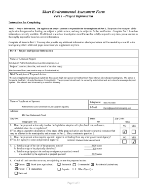 Fillable Online Short Environmental Assessment Form - Part 1 Fax Email ...