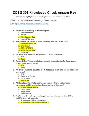Fillable Online CDBG 301 Knowledge Check Answer Key Fax Email Print ...