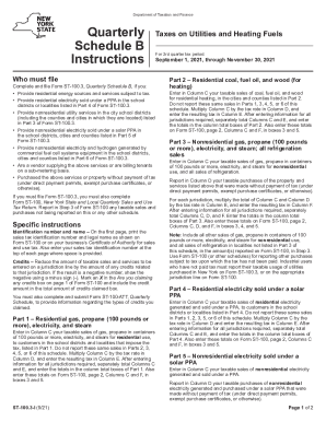 Fillable Online Instructions for Form ST-100.3 Taxes on Utilities and ...