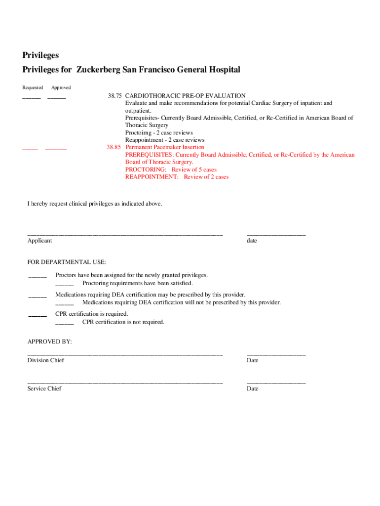 Fillable Online Privileges Privileges for Zuckerberg San Francisco ...