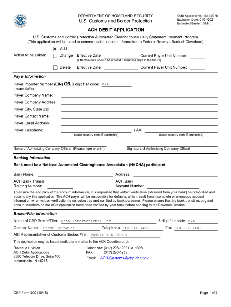 Fillable Online www.uslegalforms.comform-library546720-dhs-cbpDHS CBP 400 2022 - Fill and Sign ...