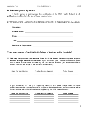 Fillable Online USA Health Biobank Application Form Fax Email Print ...