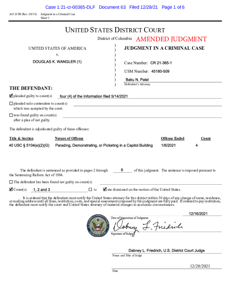 Fillable Online AMENDED JUDGMENT - Program on Extremism Fax Email Print ...