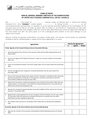 Fillable Online Proxy Form - Sample Template to Fill out - Word and ...