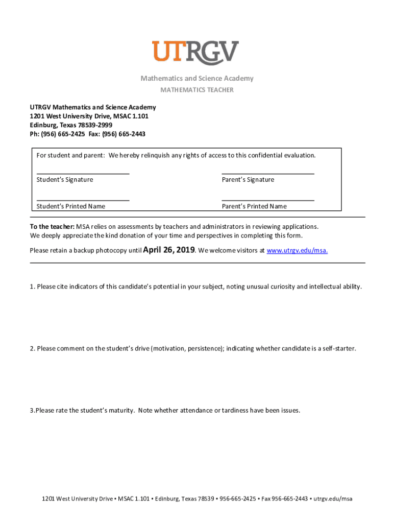 Fillable Online UTRGV School of Mathematical and Statistical ...