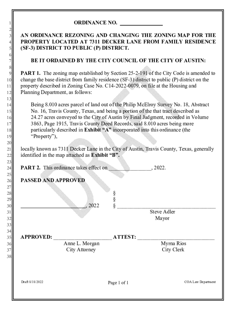 Fillable Online 22-0079 ORD Decker Lane Fax Email Print - pdfFiller
