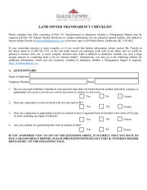 Fillable Online www.bakernewby.comLOTR-Checklist-FillableLAND OWNER TRANSPARENCY CHECKLIST ...