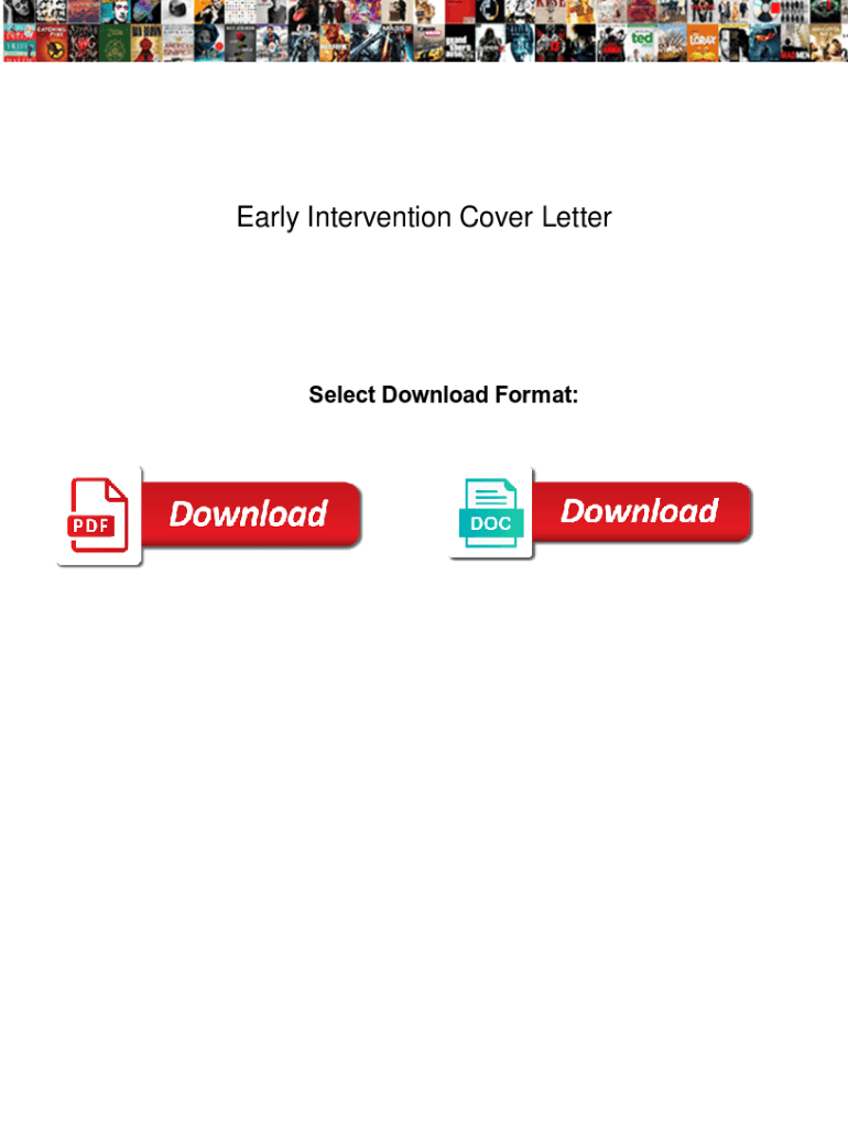 Fillable Online Early Intervention Cover Letter. Early Intervention ...