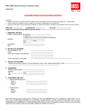Fillable Online www.pazcare.comgroup-health-insurancehdfc-ergoHDFC ERGO ...