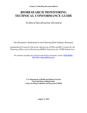 Fillable Online Bioresearch Monitoring Technical Conformance Guide ...