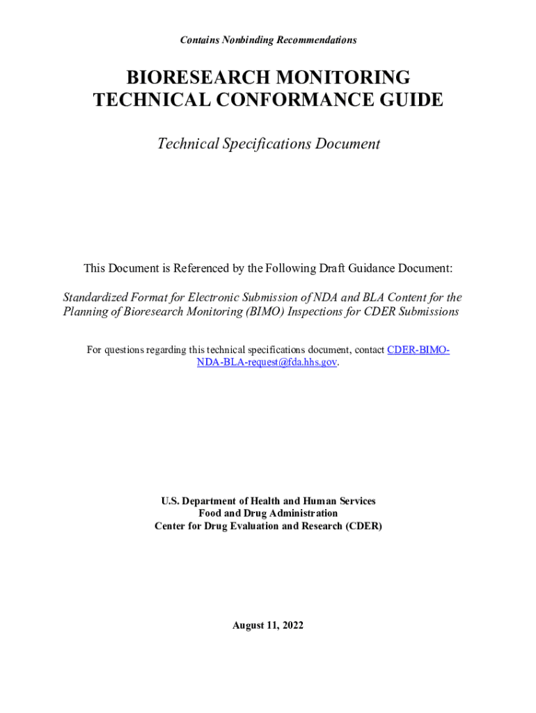 Fillable Online Bioresearch Monitoring Technical Conformance Guide. Bioresearch Monitoring ...