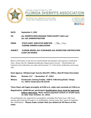 Fillable Online Florida Model Jail Standards - Florida Sheriffs ...