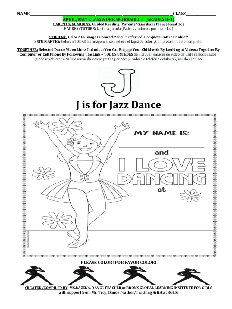 Fillable Online J is for Jazz Worksheet K-1-2 - bgligschool.org Fax ...