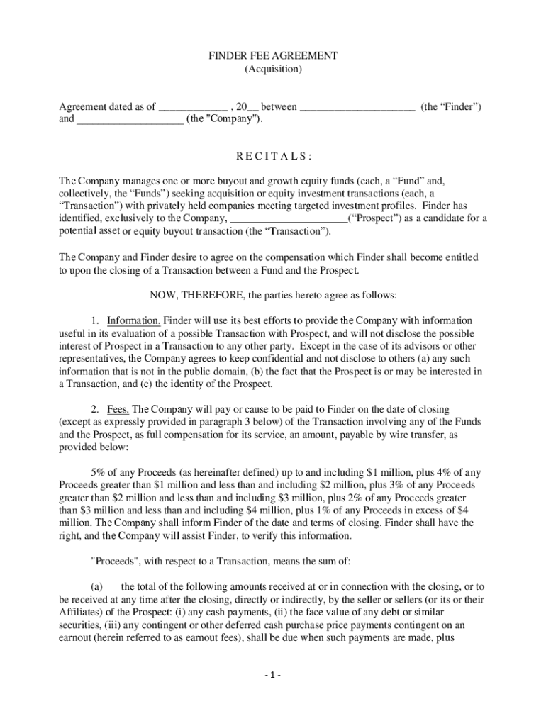 Fillable Online www.pandadoc.comfinders-fee-agreement-templateFinders ...