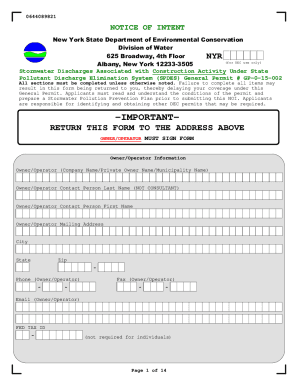 Fillable Online Stormwater Permit for Construction Activity - NYS Dept ...