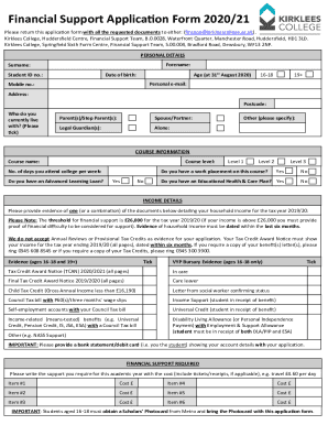 Fillable Online www.blc.ac.ukwp-contentuploadsBlank Financial Support ...