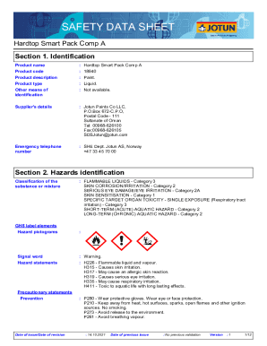 Fillable Online Hardtop Smart Pack Comp A - SAFETY DATA SHEET Fax Email ...