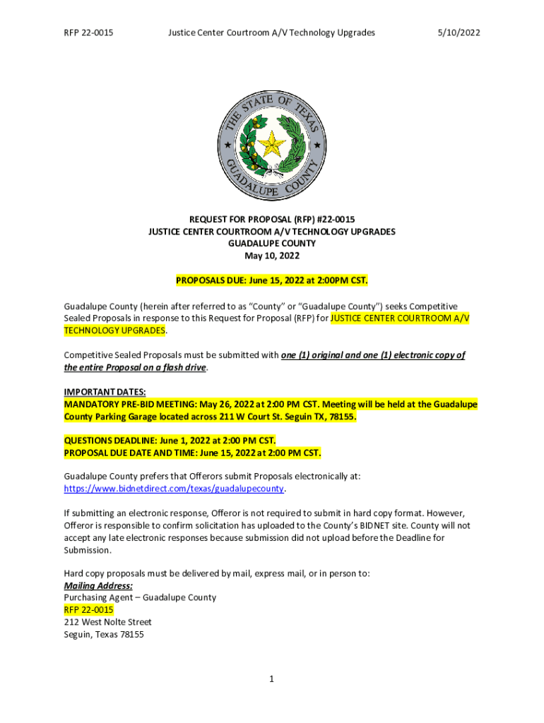 Fillable Online Rfp 22-0015 Justice Center Courtroom A/v Technology ...