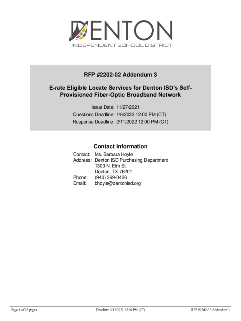 Fillable Online RFP #2202-02 Addendum 3 Fax Email Print - pdfFiller