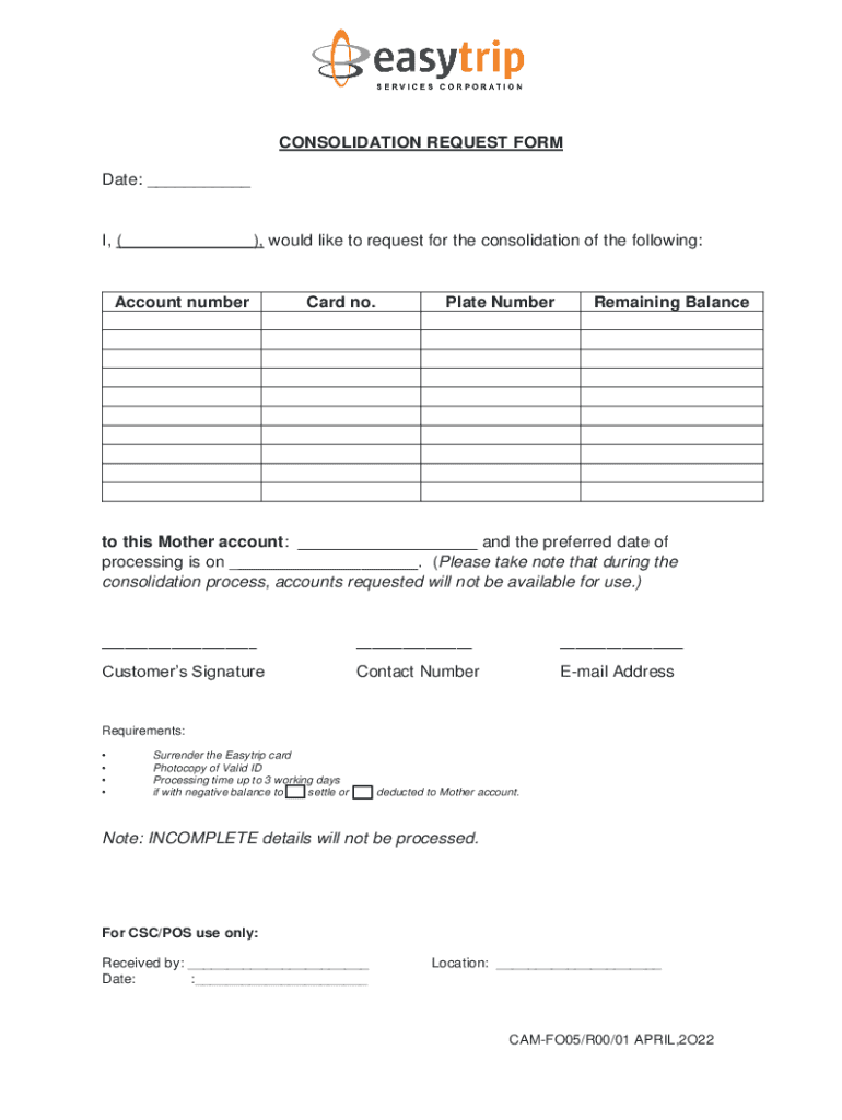 Fillable Online www.easytrip.phRequest-for-ConsolidationCONSOLIDATION ...