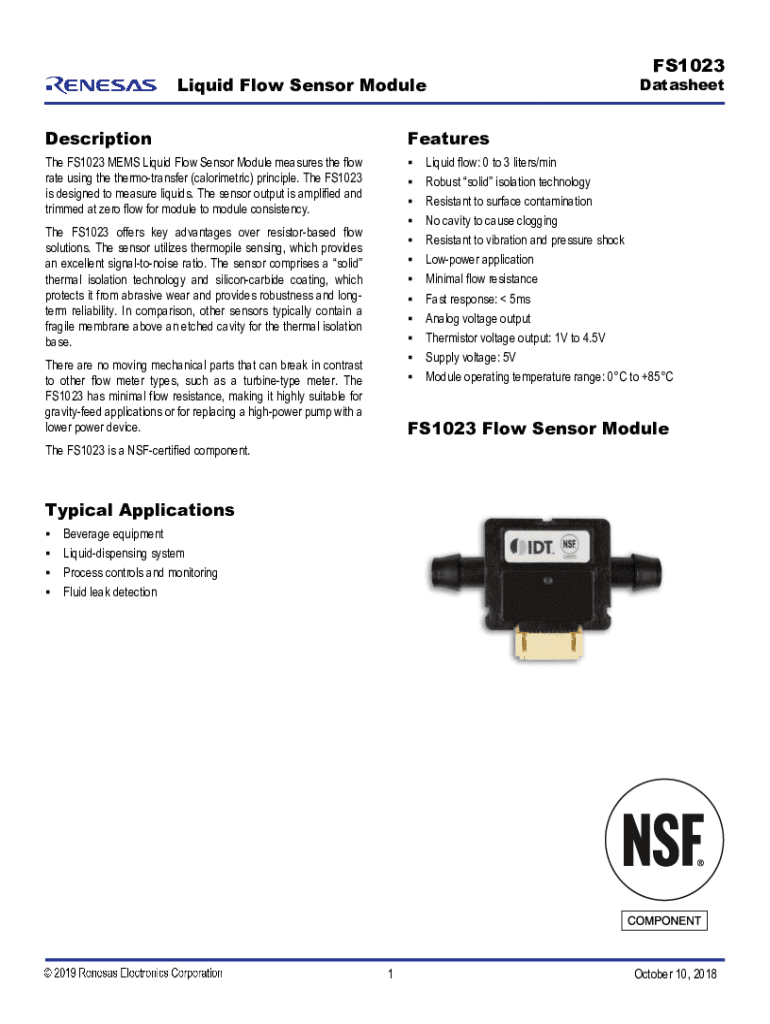 Fillable Online Liquid Flow Sensor Module - mouser.com Fax Email Print ...