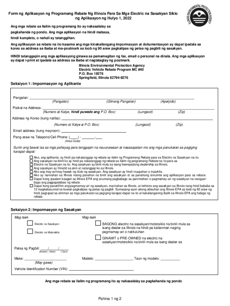 Fillable Online www2 illinois Pahina 1 ng 2 Form ng Aplikasyon ng ...