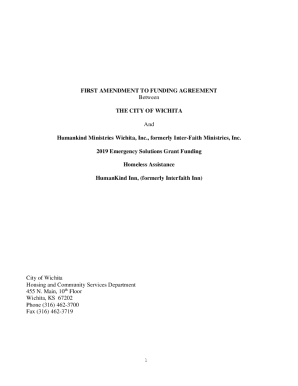 Fillable Online first amendment to funding agreement - AWS Fax Email Print - pdfFiller