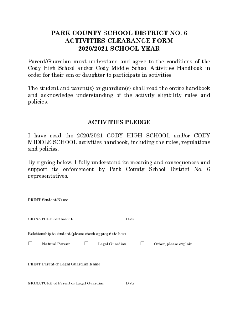 Fillable Online 20-21 Activity Clearance Form.docx Fax Email Print ...