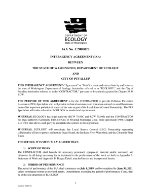 Fillable Online ecology.wa.govDOEfilesIAA, Interagency Agreement ...