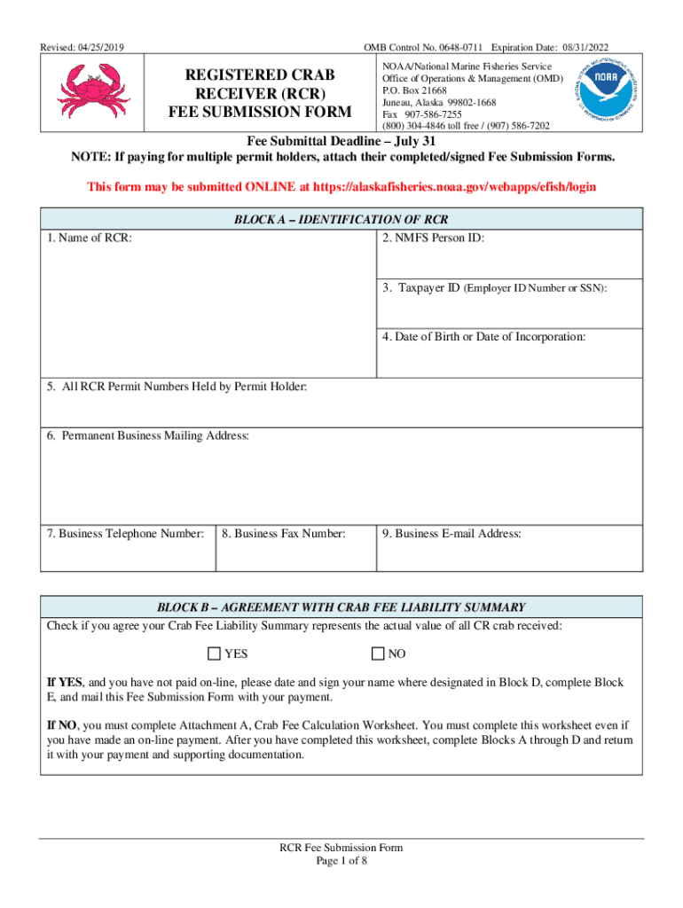 Fillable Online media.fisheries.noaa.govdam-migrationcrab-feeRegistered ...