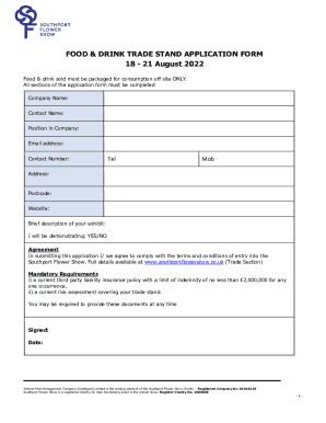 Fillable Online Trade Stand Application Form - IOM Southern District ...