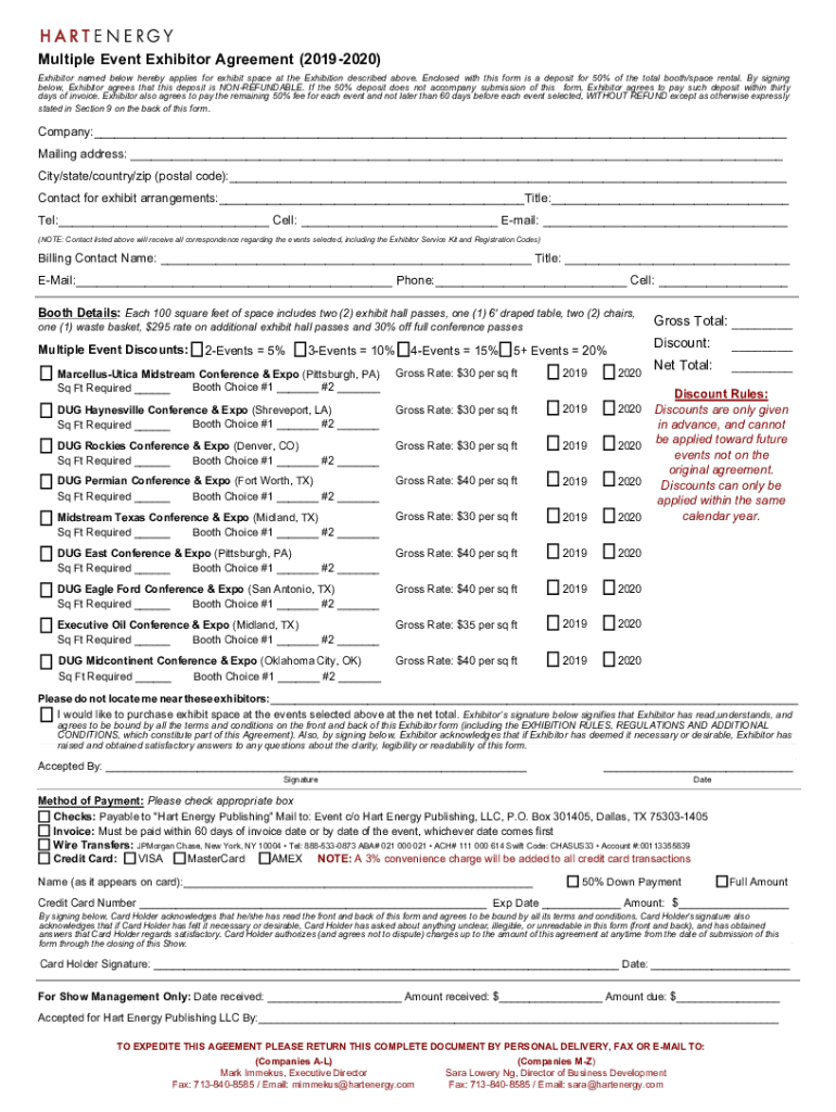 Fillable Online EXHIBIT SPACE RENTAL AGREEMENT Fax Email Print - pdfFiller