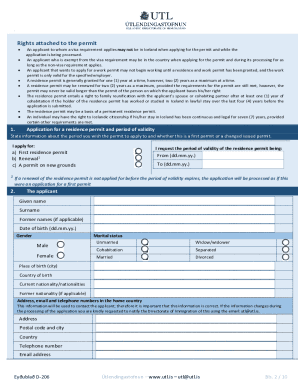 Fillable Online D-206 Application for a residence permit for parents 67 years and older Fax ...