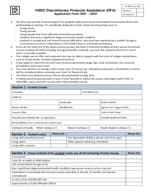 Fillable Online Approved HSDC Discretionary Financial Assistance (DFA ...