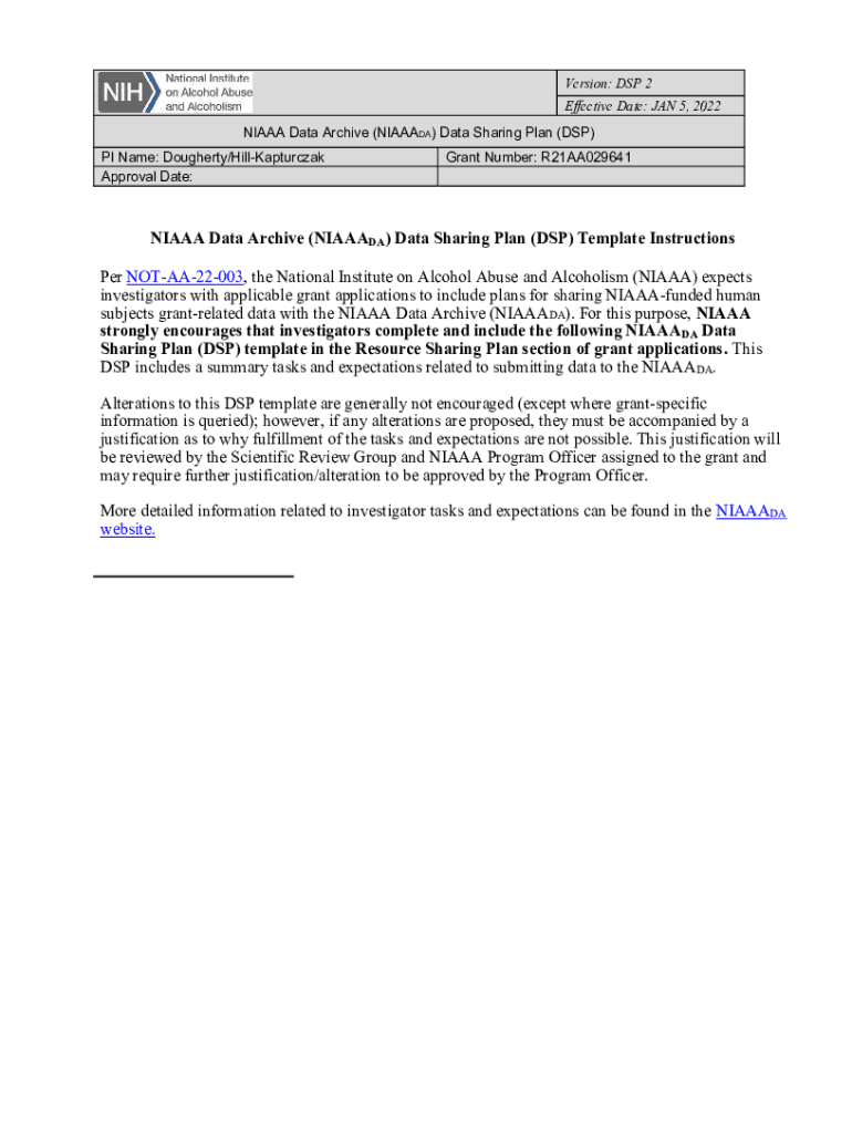 Fillable Online digital library unt NIAAA Data Archive (NIAAADA) Data ...