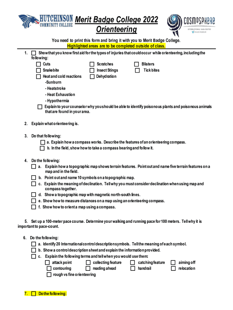 Fillable Online Merit Badges - Scouting Fax Email Print - pdfFiller