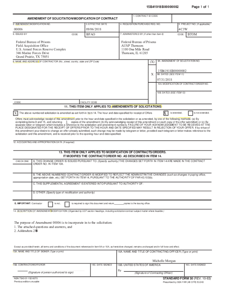 Fillable Online Fillable Online www.gsa.gov forms-library amendment ...