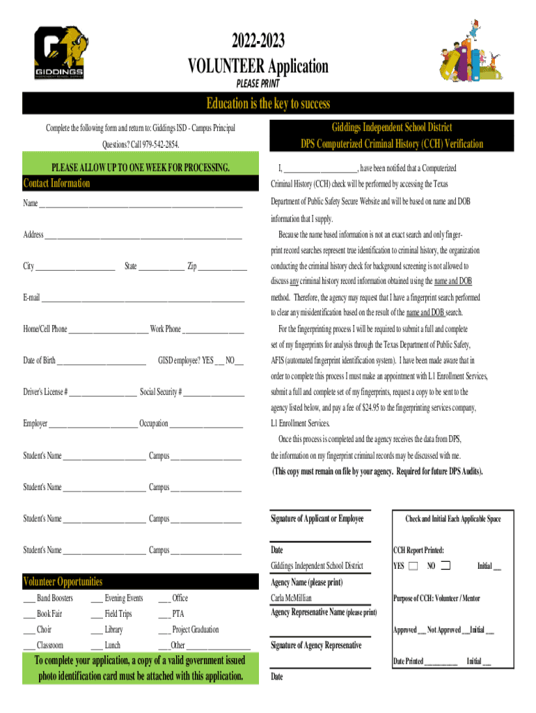 Fillable Online VOLUNTEER Application Fax Email Print - pdfFiller