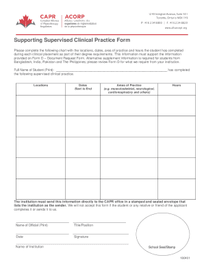 Fillable Online Supporting Supervised Clinical Practice Form Fax Email ...