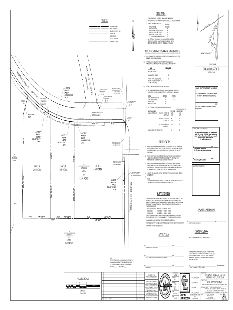 Fillable Online Gateway Business Center Greece ReSubdivision Map Lot 1 ...