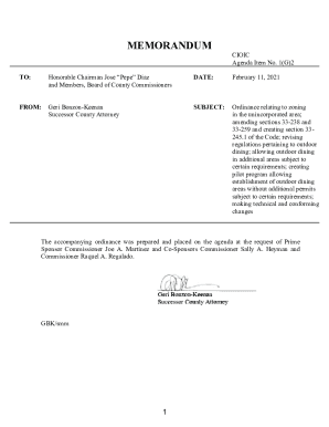 Fillable Online Agenda Item No. 1(G)2 - MEMORANDUM Fax Email Print - pdfFiller