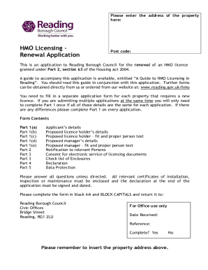 Fillable Online HMO Licensing Renewal Application - Reading Fax Email ...