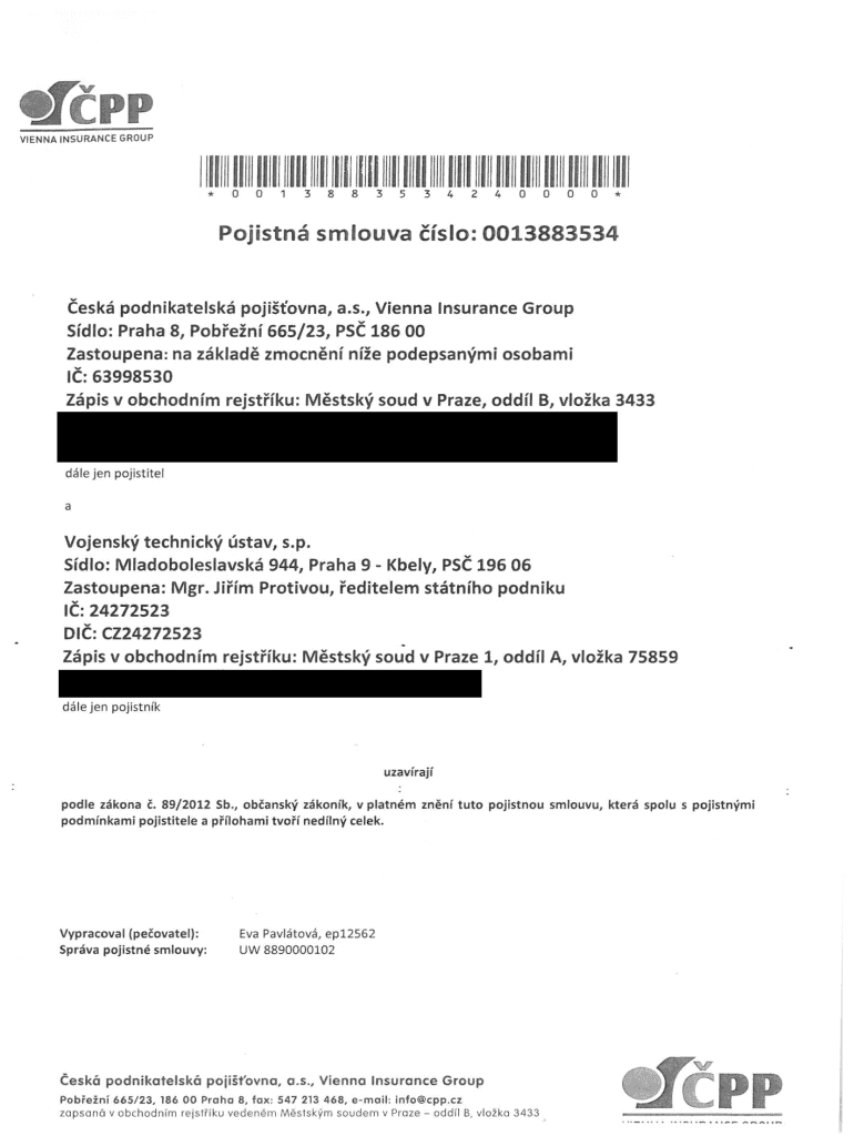 Fillable Online smlouvy gov dokumenty.sitedocumentkooperativa-pojiovna ...