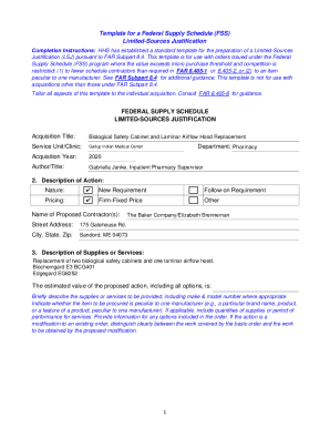 Fillable Online Template for a Federal Supply Schedule (FSS) Fax Email ...