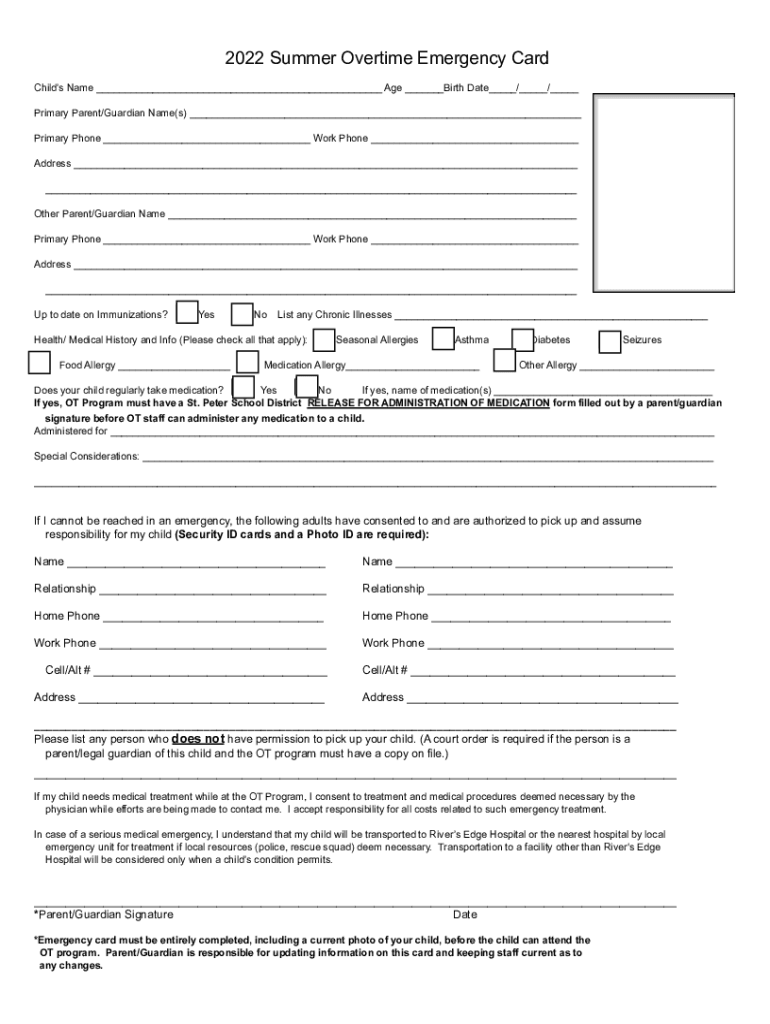 Fillable Online Childs Name Age Birth Date// Fax Email Print - pdfFiller