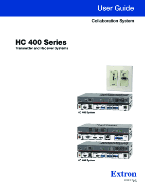 Fillable Online HC 400 Series User Guide. Extron HC 400 Series User Guide, 68-3063-01, rev. B ...