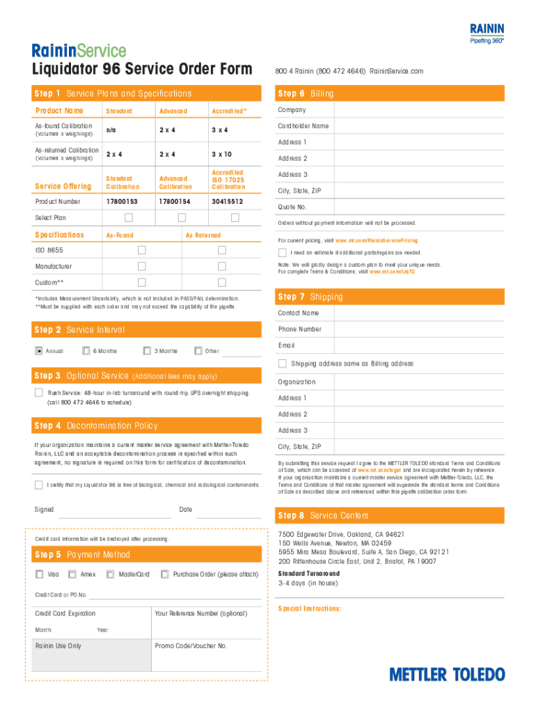 Fillable Online studylib.netliquidator-96-service-order-formLiquidator ...
